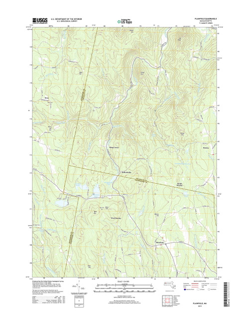 Plainfield, Massachusetts 2015 () USGS Old Topo Map Reprint 7x7 MA Quad ...