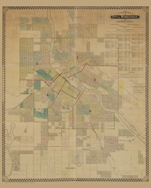 Minneapolis 1880 Abbott - Old Map Reprint - Minnesota/Cities - OLD MAPS