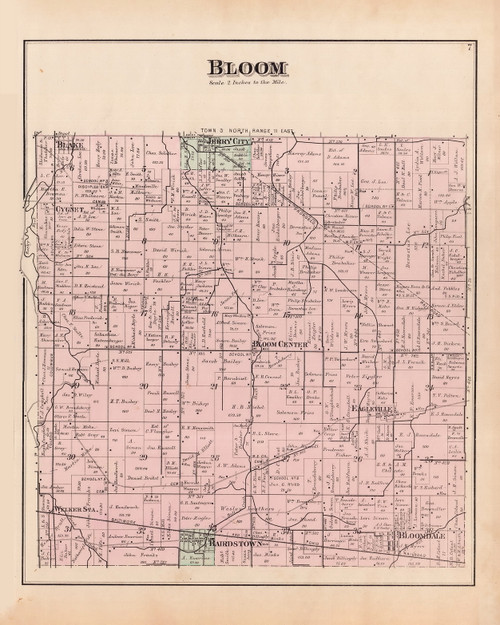 Bloom, Ohio 1886 - Wood Co. Atlas 4 - OLD MAPS