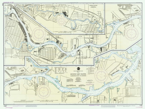 Carpenter Bayou to Houston 1990 - Old Map Nautical Chart AC Harbors ...