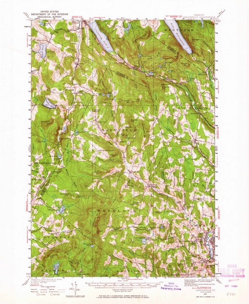 Lyndonville, Vermont 1951 (1964) USGS Old Topo Map Reprint 15x15 VT ...