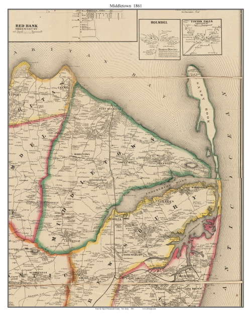 Middletown, New Jersey 1861 Old Town Map Custom Print - Monmouth Co ...