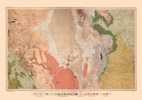 South Central Colorado Geological, Colorado 1877 - Old Map Reprint ... South Central Colorado Geological, Colorado 1877 - Old Map Reprint ...