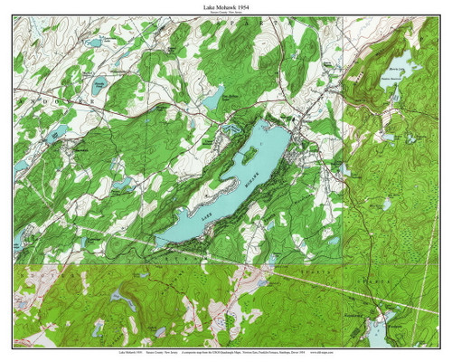 Lake Mohawk 1954 - Custom USGS Old Topo Map - New Jersey - OLD MAPS