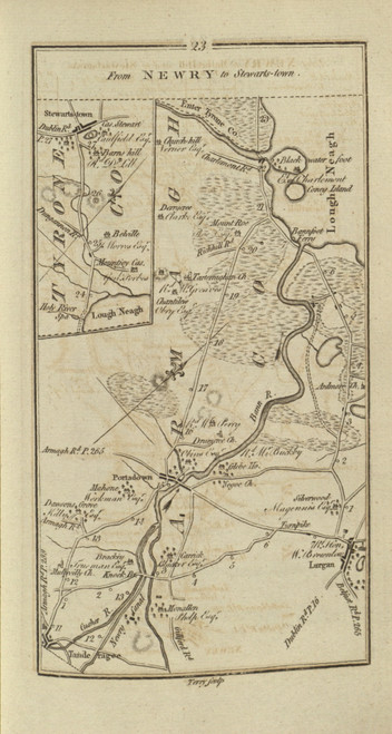 023 Newry Stewartstown - Ireland 1777 Road Atlas - OLD MAPS