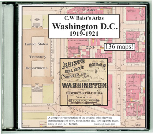 Washington DC 1919-1921 Baist Atlas CDROM Old Map - OLD MAPS