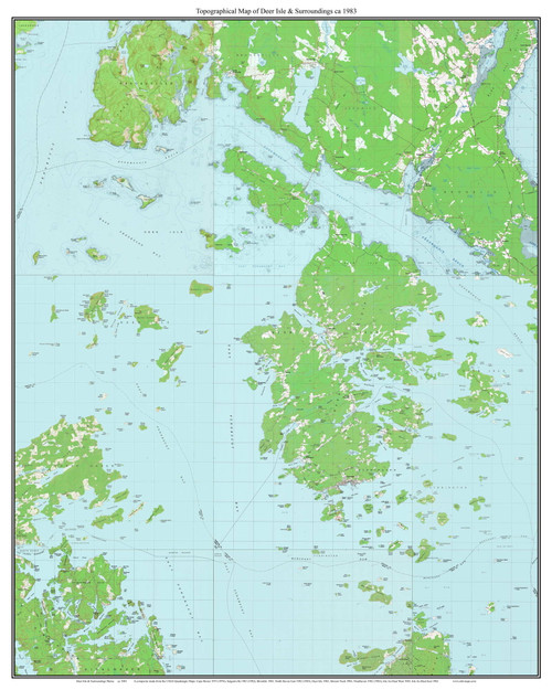 Deer Isle Surroundings Brooksville and Brooklin 1983 - Custom USGS Old ...