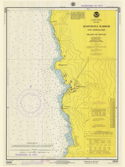 Mahukona Harbor and Approaches 1974 Hawaii Harbor Chart 4101 - 19329 1 ...