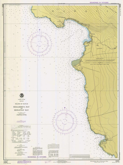 Kealakekua Bay to Honaunau Bay 1977 Hawaii Harbor Chart 4123 - 19332 1 ...