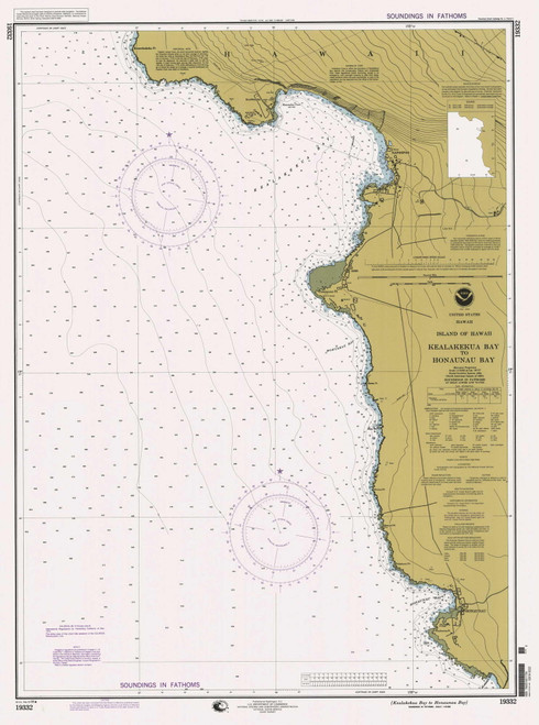 Kealakekua Bay to Honaunau Bay 1998 Hawaii Harbor Chart 4123 - 19332 1 ...