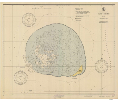 Kure Islands 1946 Hawaii Harbor Chart 4177 - 19483 5 Northwest Islands ...