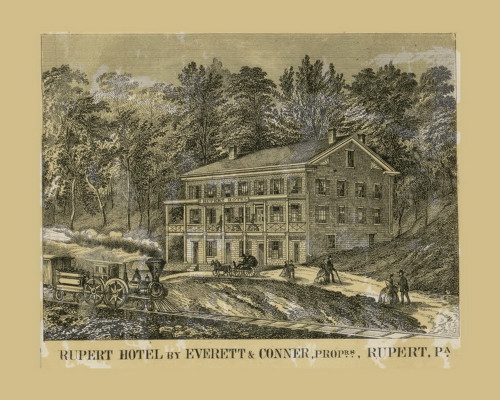 Rupert Hotel, Pennsylvania 1860 Old Town Map Custom Print - Columbia Co ...