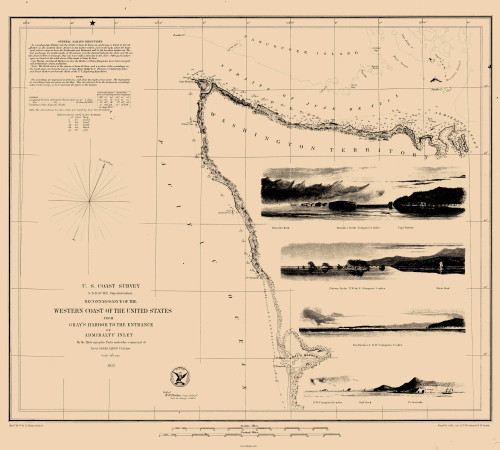 Gray's Harbor to the Entrance of Admiralty Inlet 1853 Pacific Coast ...