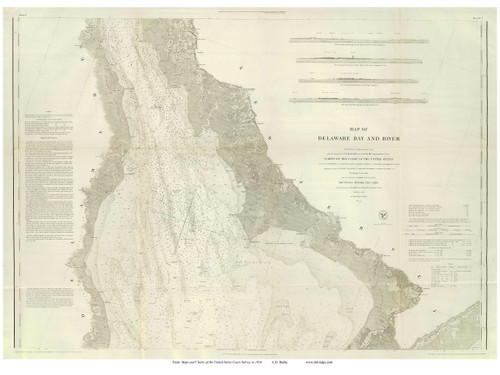 Delaware Bay - Sheet 2, 1848 - Old Map Reprint - USA Regional 1854 ...