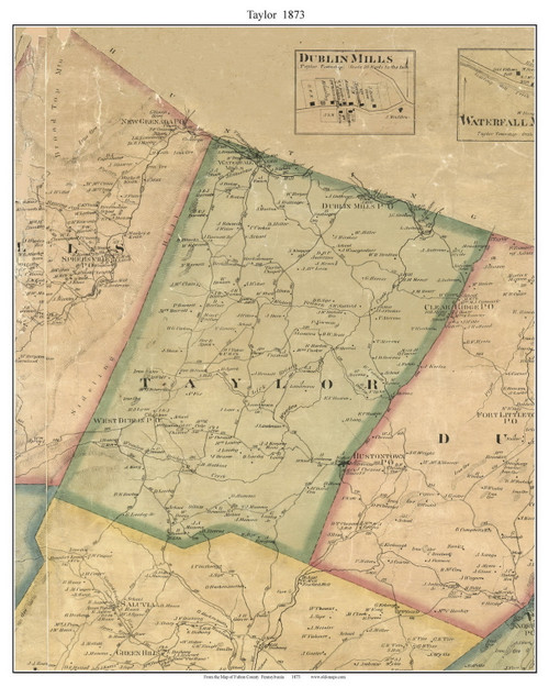 Taylor Township, Pennsylvania 1873 Old Town Map Custom Print - Fulton ...