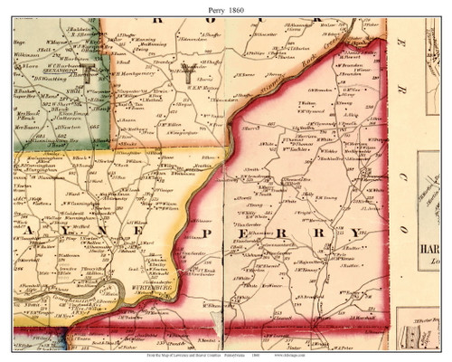 Perry Township, Pennsylvania 1860 Old Town Map Custom Print - Lawrence ...