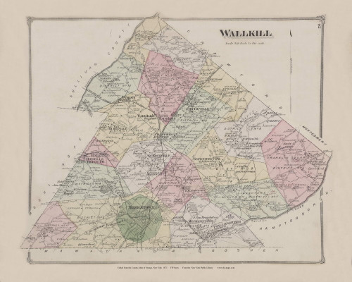Wallkill 42, New York 1875 - Old Town Map Reprint - Orange Co. Atlas ...