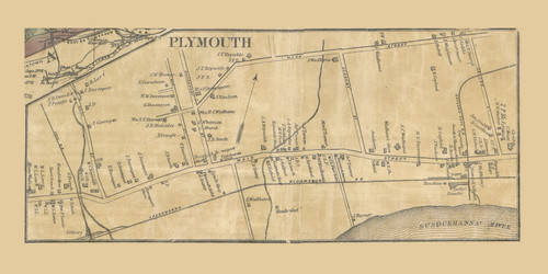 Plymouth Village Township, Pennsylvania 1864 Old Town Map Custom Print ...