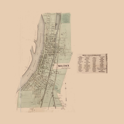 Milton Village, Turbut Township, Pennsylvania 1858 Old Town Map Custom ...