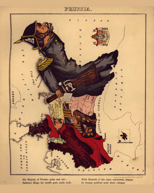 Prussia - Geographical Fun Atlas of Europe 1868 - Old Map Reprint - OLD ...
