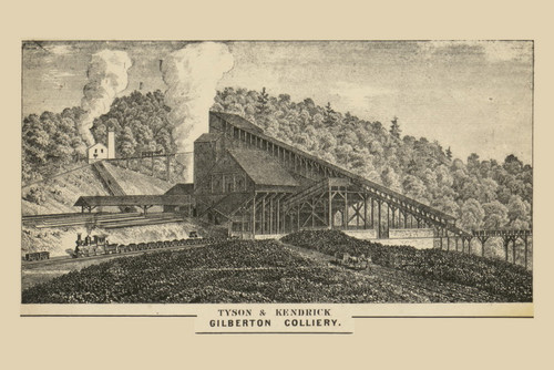 Gilberton Colliery, Pennsylvania 1864 Old Town Map Custom Print ...