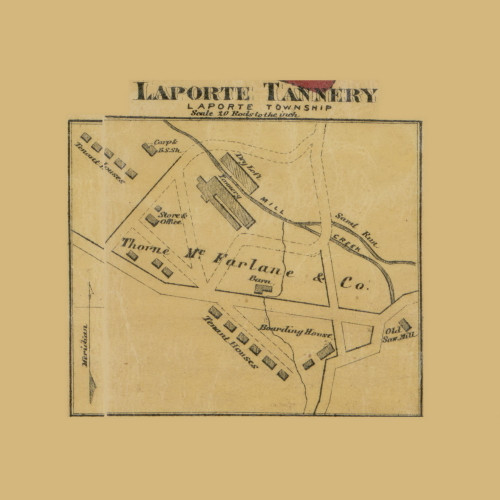 Laporte Tannery, Laporte Township, Pennsylvania 1872 Old Town Map ...
