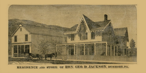 Residence and Store of G. D. Jackson, Pennsylvania 1872 Old Town Map ...