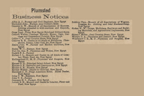 Plumsted Business Directory, New Jersey 1872 Old Town Map Custom Print ...