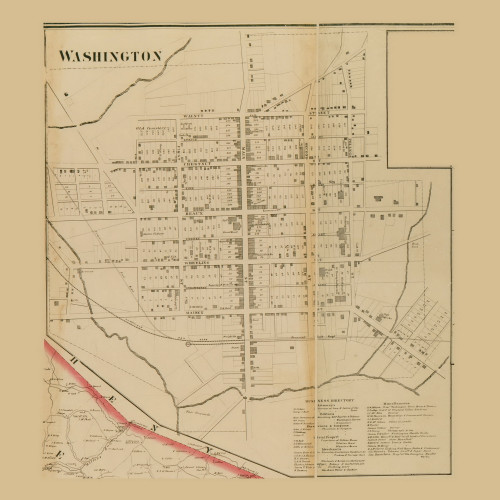Washington Borough, Pennsylvania 1861 Old Town Map Custom Print ...