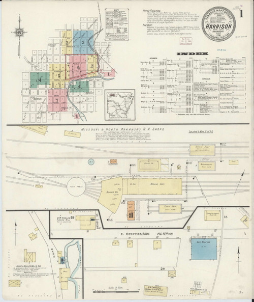 Harrison, Arkansas 1914 - Old Map Arkansas Fire Insurance Index - OLD MAPS