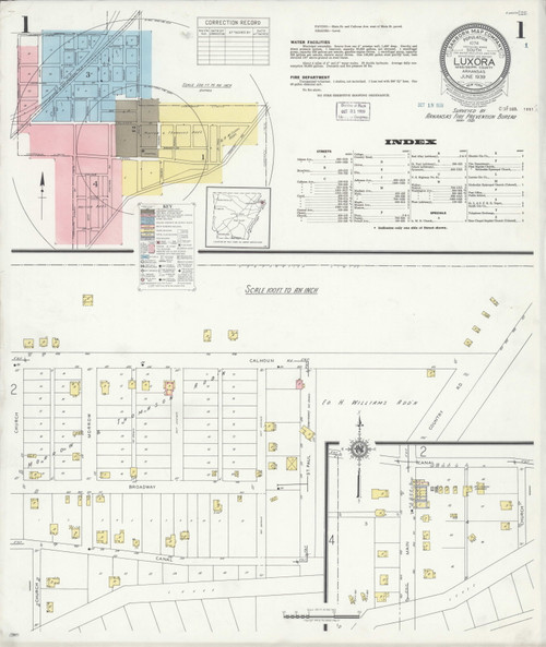 Luxora, Arkansas 1939 - Old Map Arkansas Fire Insurance Index - OLD MAPS