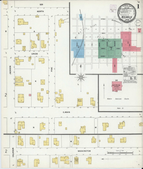 Magnolia, Arkansas 1901 - Old Map Arkansas Fire Insurance Index - OLD MAPS