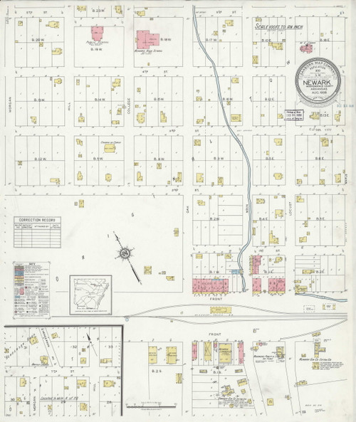 Newark, Arkansas 1938 - Old Map Arkansas Fire Insurance Index - OLD MAPS