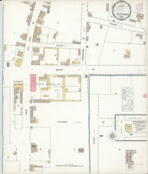Solomonville, Arizona 1901 - Old Map Arizona Fire Insurance Index - OLD ...