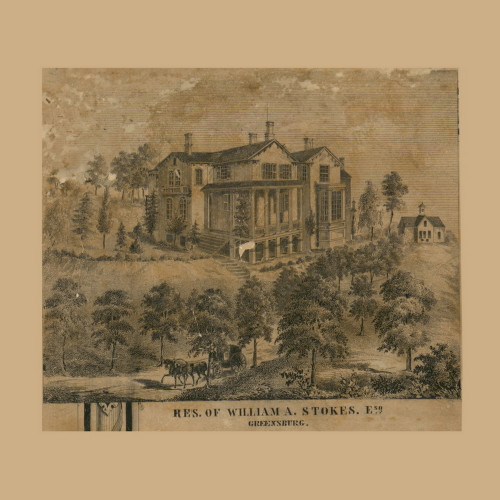 Stokes Residence, Pennsylvania 1857 Old Town Map Custom Print ...