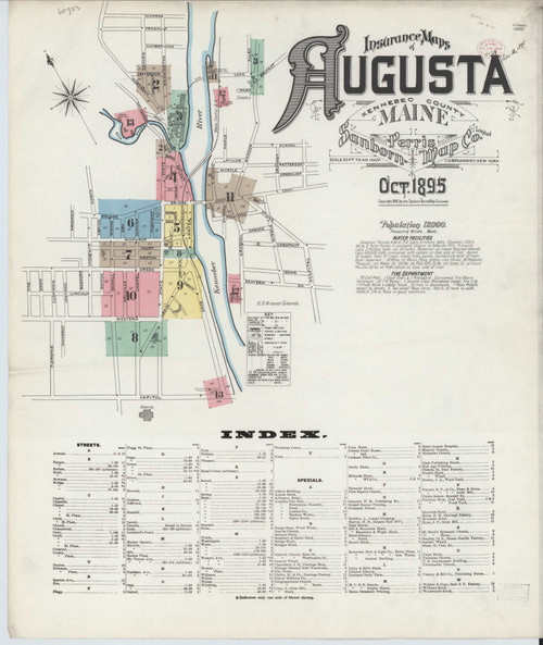 Augusta, Maine 1895 - Old Map Maine Fire Insurance Index - OLD MAPS