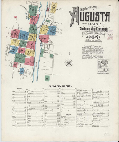 Augusta, Maine 1903 - Old Map Maine Fire Insurance Index - OLD MAPS