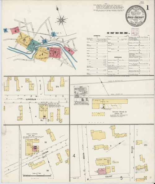 Dover, Maine 1906 - Old Map Maine Fire Insurance Index - OLD MAPS