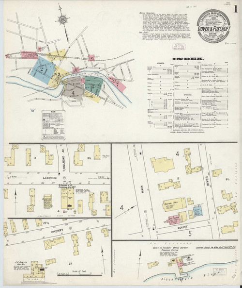 Dover, Maine 1911 - Old Map Maine Fire Insurance Index - OLD MAPS