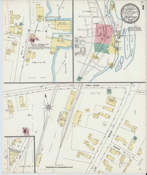 Fairfield, Maine 1895 - Old Map Maine Fire Insurance Index - OLD MAPS