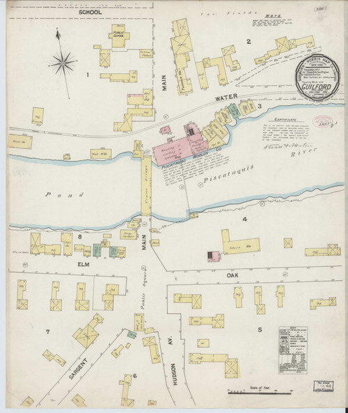 Guilford, Maine 1889 - Old Map Maine Fire Insurance Index - OLD MAPS