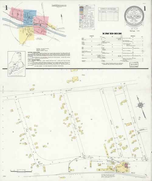 Guilford, Maine 1933 - Old Map Maine Fire Insurance Index - OLD MAPS
