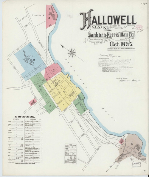 Hallowell, Maine 1895 - Old Map Maine Fire Insurance Index - OLD MAPS