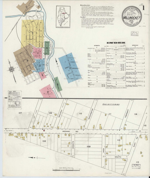 Millinocket, Maine 1916 - Old Map Maine Fire Insurance Index - OLD MAPS