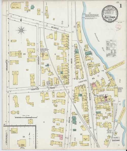 Old Town, Maine 1895 - Old Map Maine Fire Insurance Index - OLD MAPS