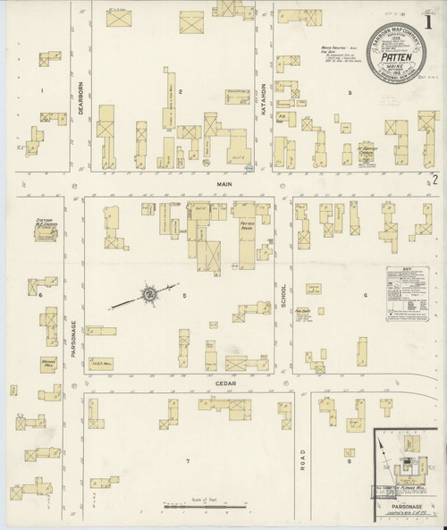 Patten, Maine 1912 - Old Map Maine Fire Insurance Index - OLD MAPS