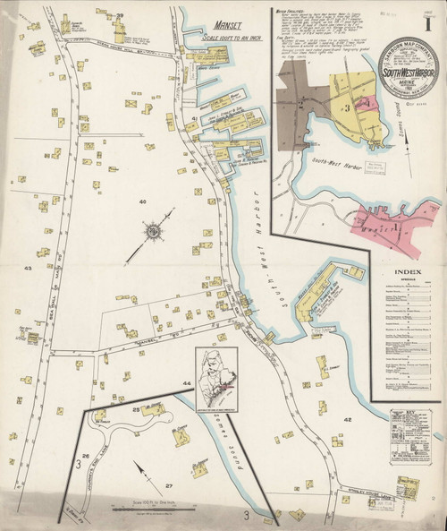 Southwest Harbor, Maine 1921 - Old Map Maine Fire Insurance Index - OLD ...
