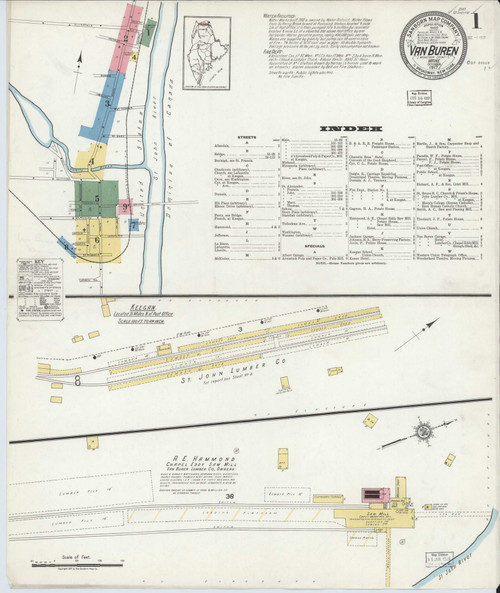 Van Buren, Maine 1917 - Old Map Maine Fire Insurance Index - OLD MAPS
