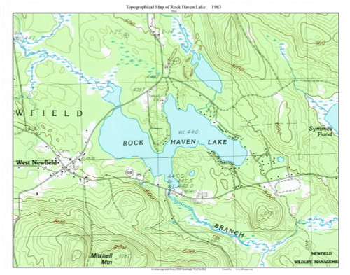 Rock Haven Lake 1983 - Custom USGS Old Topo Map - Maine 1 - OLD MAPS