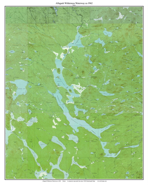 Allagash Wilderness Waterway 1962 - Custom USGS Old Topo Map - Allagash ...